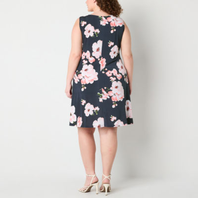 Perceptions Womens Floral Jacket Dress Plus, Color: Coral Grey - JCPenney