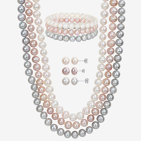 Click here for Womens White Cultured Freshwater Pearl Sterling Si... prices