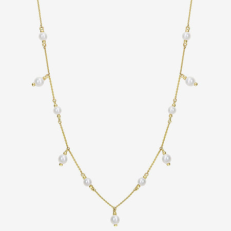 Click here for Womens White Cultured Freshwater Pearl 10K Gold 16... prices