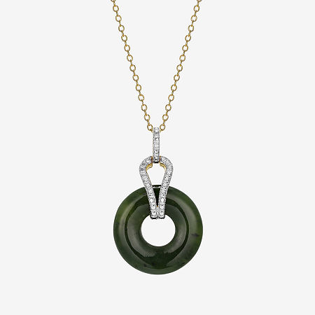 Click here for Womens Diamond Accent Genuine Green Jade 18K Gold... prices