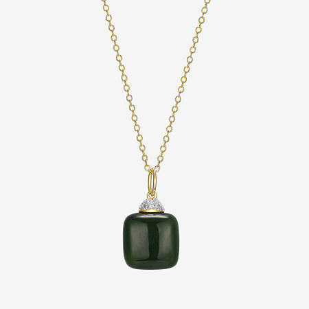 Click here for Womens Diamond Accent Genuine Green Jade 18K Gold... prices