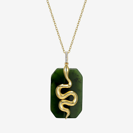 Click here for Snake Womens Diamond Accent Genuine Green Jade 18K... prices