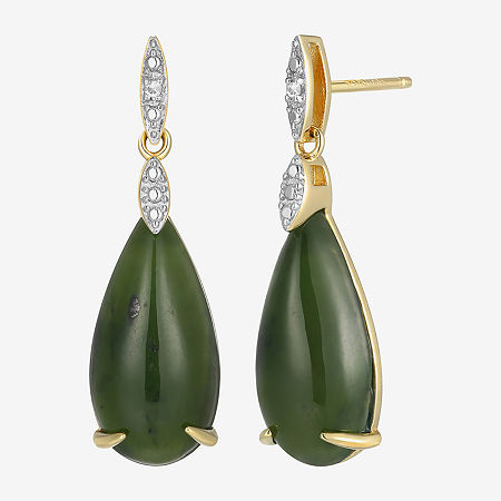 Click here for Womens Diamond Accent Genuine Green Jade 18K Gold... prices