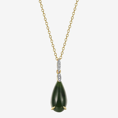 Click here for Womens Diamond Accent Genuine Green Jade 18K Gold... prices