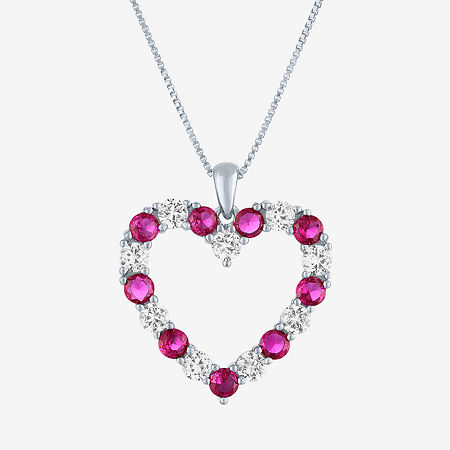 Click here for Womens Lab Created Red Ruby Sterling Silver Heart... prices