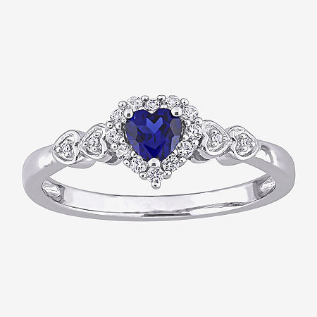 Click here for Womens Diamond Accent Lab Created Blue Sapphire St... prices