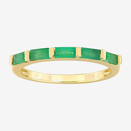 Click here for Womens Genuine Green Emerald 10K Gold 5-Stone Band... prices