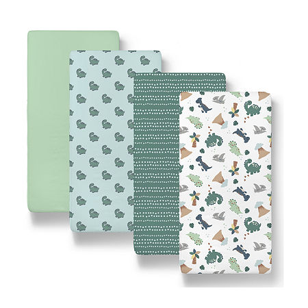 Click here for The Peanutshell Green Dino Bassinet Sheets for New... prices