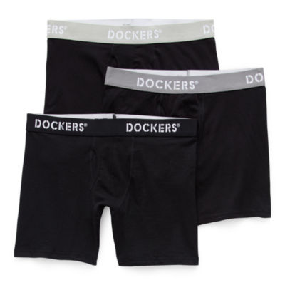 Dockers Mens 3 Pack Boxer Briefs, Color: Black Grey Lt Grey - JCPenney