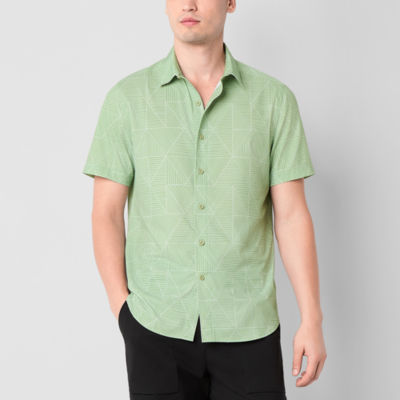 Stylus Mens Short Sleeve Fitted Sleeve Regular Fit Button-Down Shirt ...