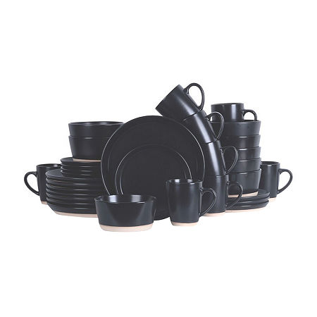 Stone Lain Jules 32 Pc. Dinnerware Set  Service for 8 - Black
