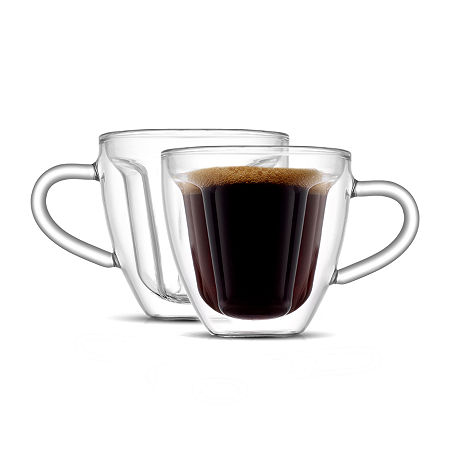 JoyJolt Disney Mickey Mouse 3D Espresso Cups  Set of 2 - Clear