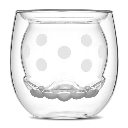 JoyJolt Disney Mickey Pants Minnie Skirt Double Wall Espresso Glasses - Set of 2 - Clear