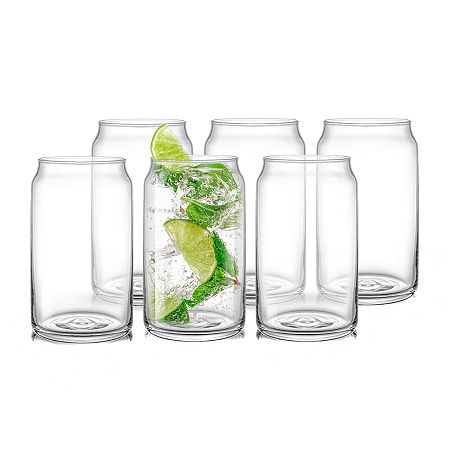 Beer Can Shaped Glasses  Set of 6 - Clear