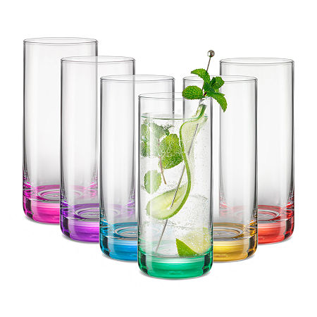 Click here for JoyJolt Hue Colored Highball Glasses  Set of 6 - C... prices