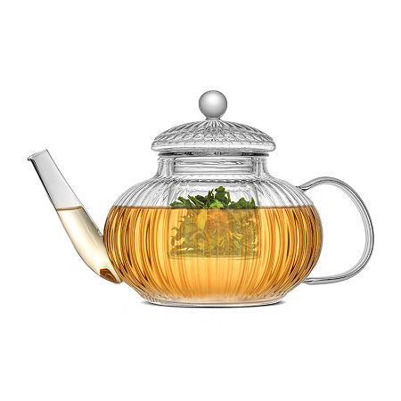 Click here for Joyjolt Fluted Glass Tea Glass Teapot  One Size  W... prices