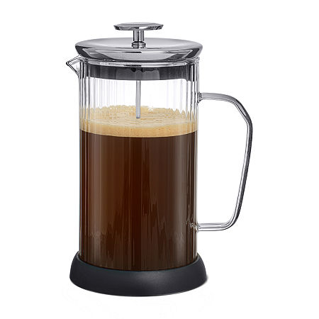 JoyJolt Fluted French Press  33.8oz - Clear