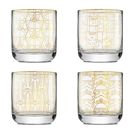 JoyJolt Star Wars Limited Edition Deco Collection Short Glasses  Set of 4 - Clear