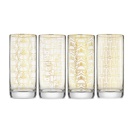 JoyJolt Star Wars Limited Edition Deco Collection Tall Glasses  Set of 4 - Clear