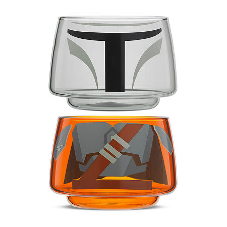 JoyJolt Star Wars Stackable Character Collection Mandalorian Stackable Glasses - 8 oz - Orange