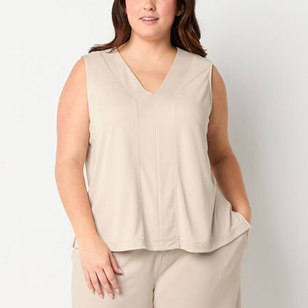 Click here for Stylus Womens V Neck Sleeveless Plus Tank Top  2x... prices