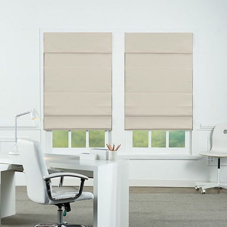 Insulating Energy Saving Cordless Blackout Roman Shade  One Size  Beige