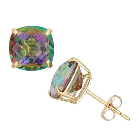 Click here for Genuine Mystic Fire Topaz 14K Gold 8mm Stud Earrin... prices
