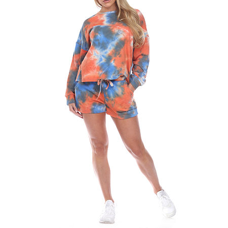 Click here for Womens White Mark Tie Dye Lounge Top And Shorts Se... prices