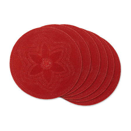 Click here for Design Imports Vintage Red Floral Woven Round 6-pc... prices