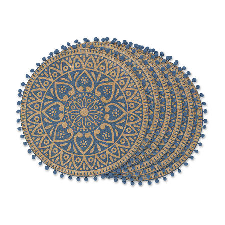 Click here for Design Imports French Blue Block Print On Natural... prices
