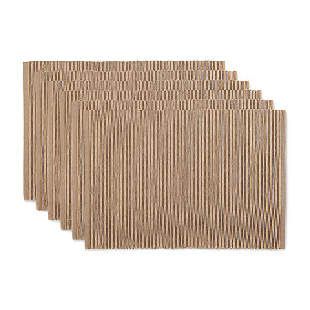 Design Imports Ribbed Placemat  Set of 6 - Stone