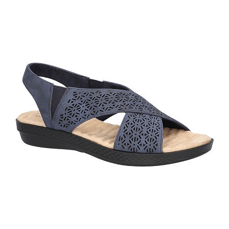 Easy Street Womens Claudia Comfort Wave Sandals - Navy
