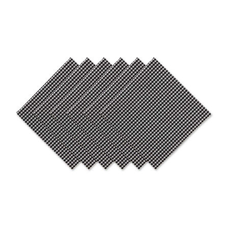 Design Imports Gingham Small Check Napkin  Set of 6 - Black