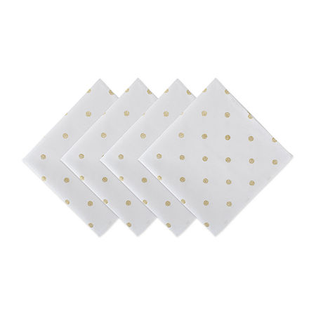 Click here for Design Imports Metallic White/Gold Polka Dot 4-pc.... prices