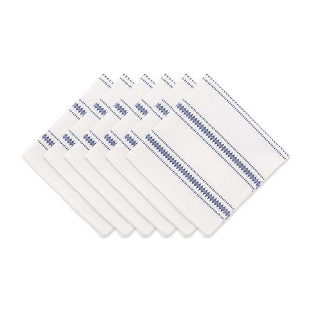 Design Imports Zig Dobby Stripe Napkin  Set of 6 - Blue