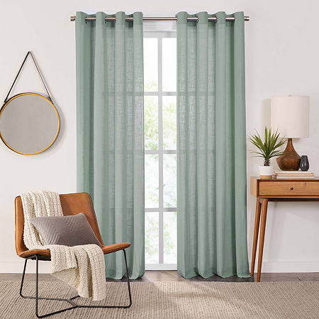 Click here for Fieldcrest Arden Solid Cotton Grommet Top Sheer Si... prices