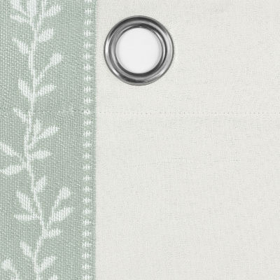 Fieldcrest Heritage Border Leaf Grommet Top Energy Saving 100% Blackout ...
