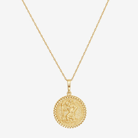 Click here for Saint Christopher Mens 14K Gold Round 22 Inch Pend... prices