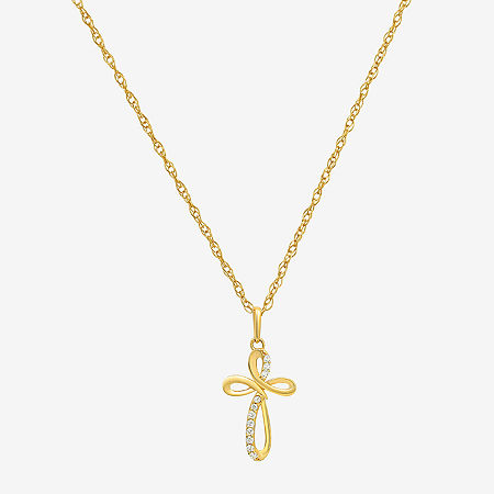 Click here for Womens White Cubic Zirconia 14K Gold Cross 18 Inch... prices