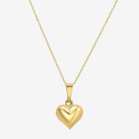 Click here for Girls 14K Gold Heart 13 Inch Pendant Necklace  One... prices