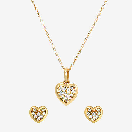 Click here for Girls Cubic Zirconia 14K Gold Heart 2-pc. Jewelry... prices