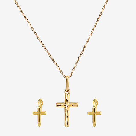 Click here for Girls 14K Gold Cross 2-pc. Jewelry Set  One Size prices