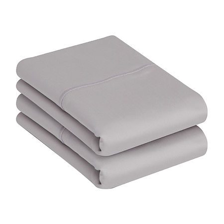 CottonWorks 1000 Thread Count 100 Pima Cotton Sateen Pima Cotton Pillowcase Pair  King - Silver