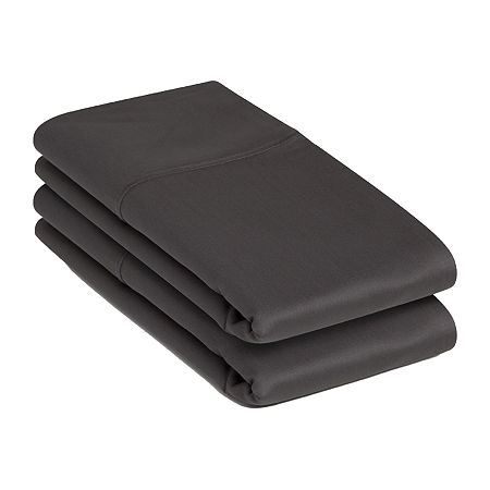 CottonWorks 1000 Thread Count 100 Pima Cotton Sateen Pima Cotton Pillowcase Pair  Standard - Charcoal