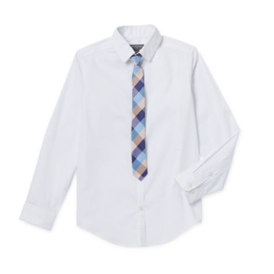 Van Heusen Little & Big Boys Spread Collar Long Sleeve Shirt + Tie Set ...