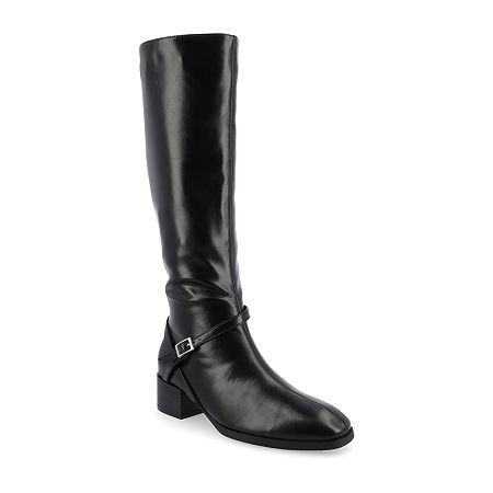 Journee Collection Womens Rhianah Block Heel Knee High Riding Boots - Black