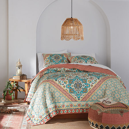 Click here for Distant Lands Dominica Quilt Set  One Size  Orange prices