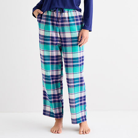 Sleep Chic Womens Flannel Pajama Pants  Petite Small  Blue