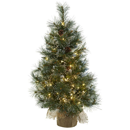 Click here for Nearly Natural 3ft Burlap 3 Foot Pre-Lit Flocked C... prices