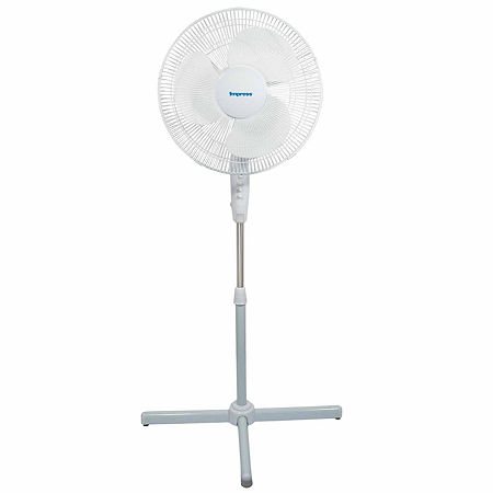 Click here for IMPRESS 16 White Oscillating 3-Speed Stand Fan (IM... prices